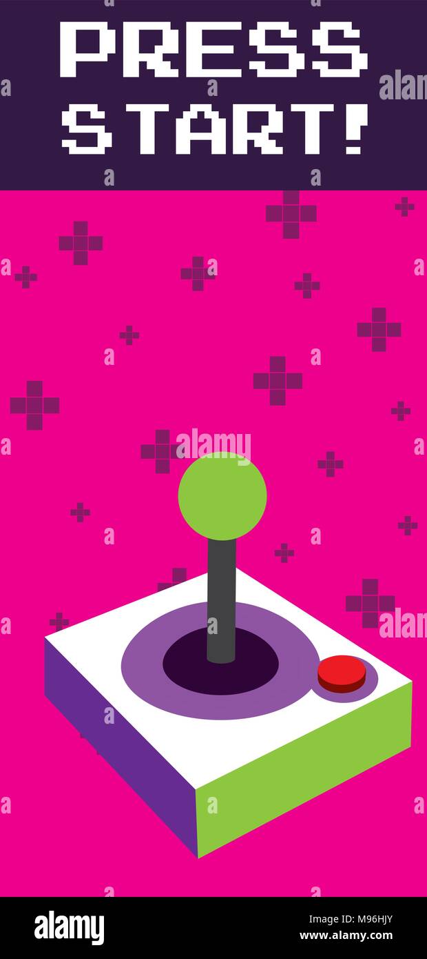 Press start vintage gamepad Stock Vector Image & Art - Alamy