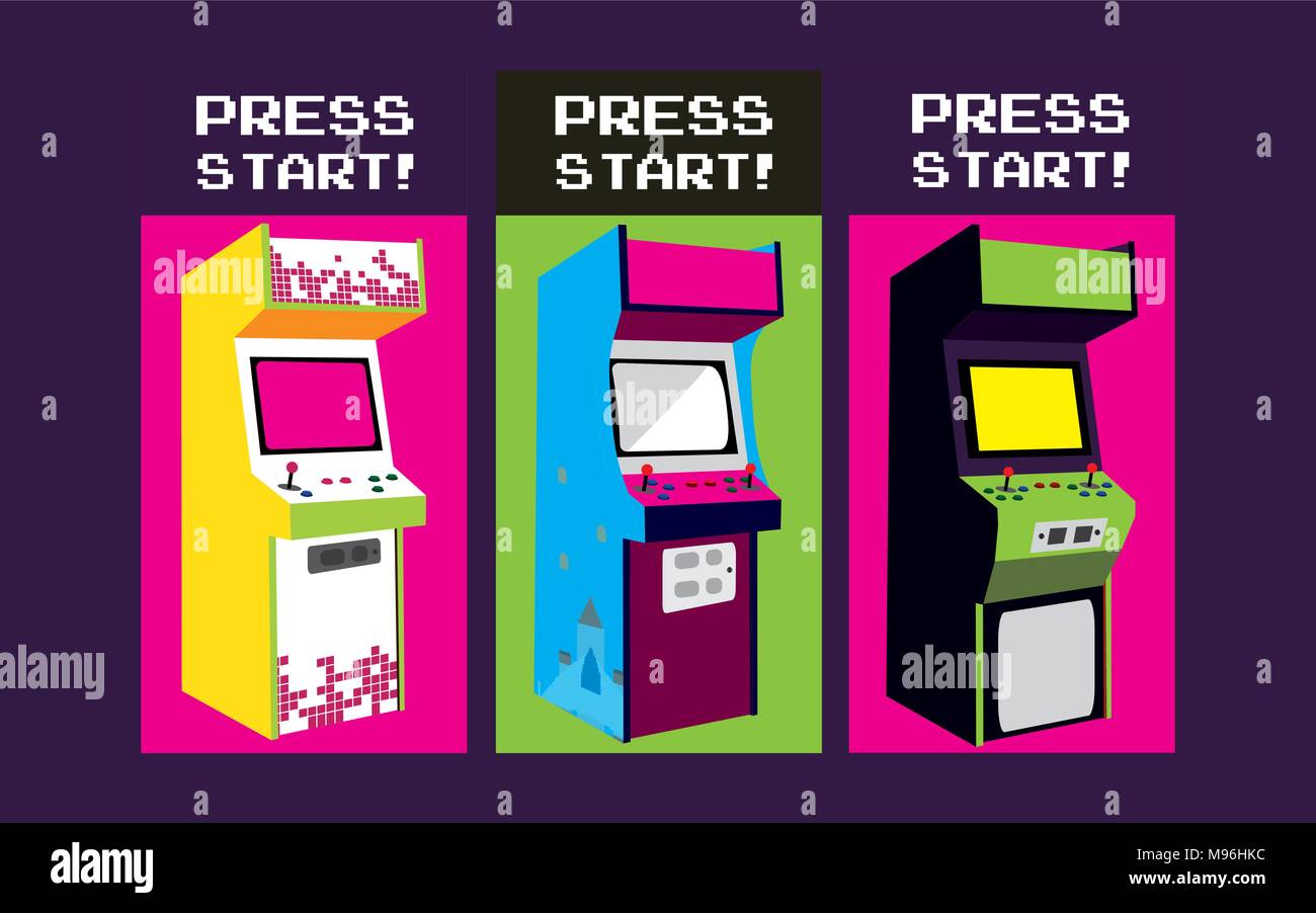 Press start vintage arcade design Stock Vector Image & Art - Alamy
