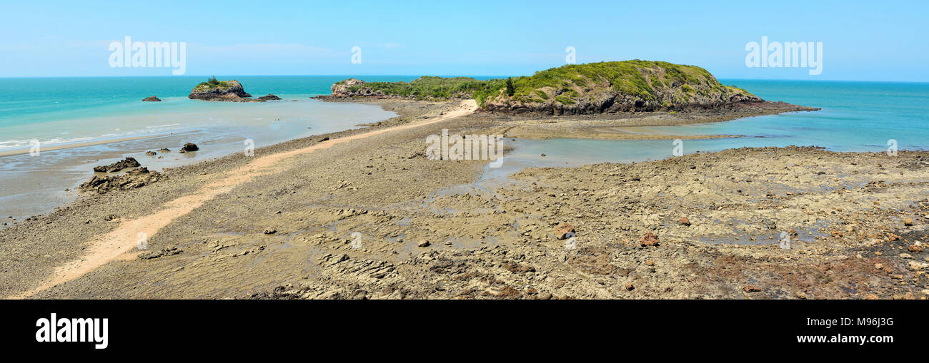 Wedge Island and reef in Cape Hillsborough National Park in Queensland ...
