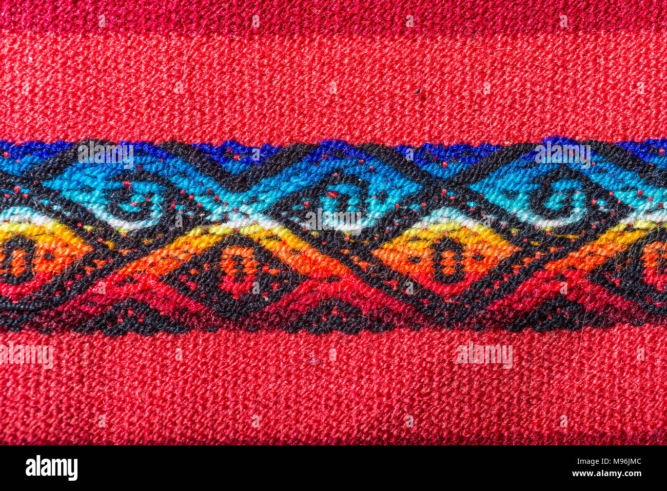Andean weaving loom made in bright colors Stock Photo - Alamy