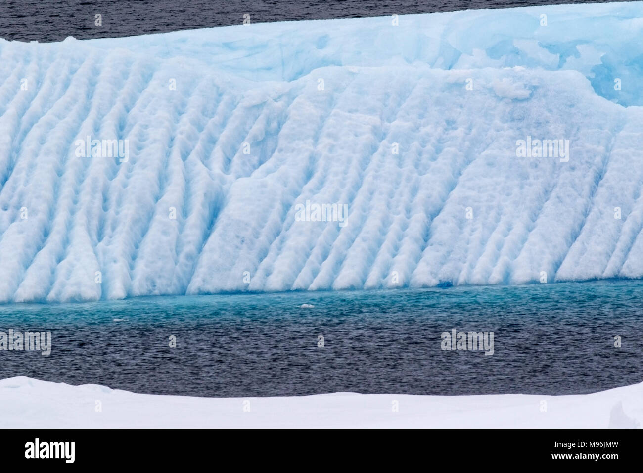 icebergs with blue ice and brash ice, Weddell Sea, Antarctica Stock ...