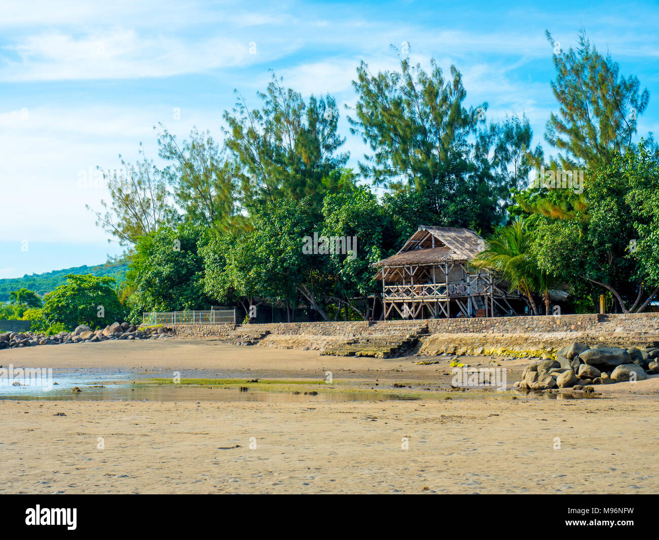 Bamboo hut on a tropical beach Stock Photo - Alamy