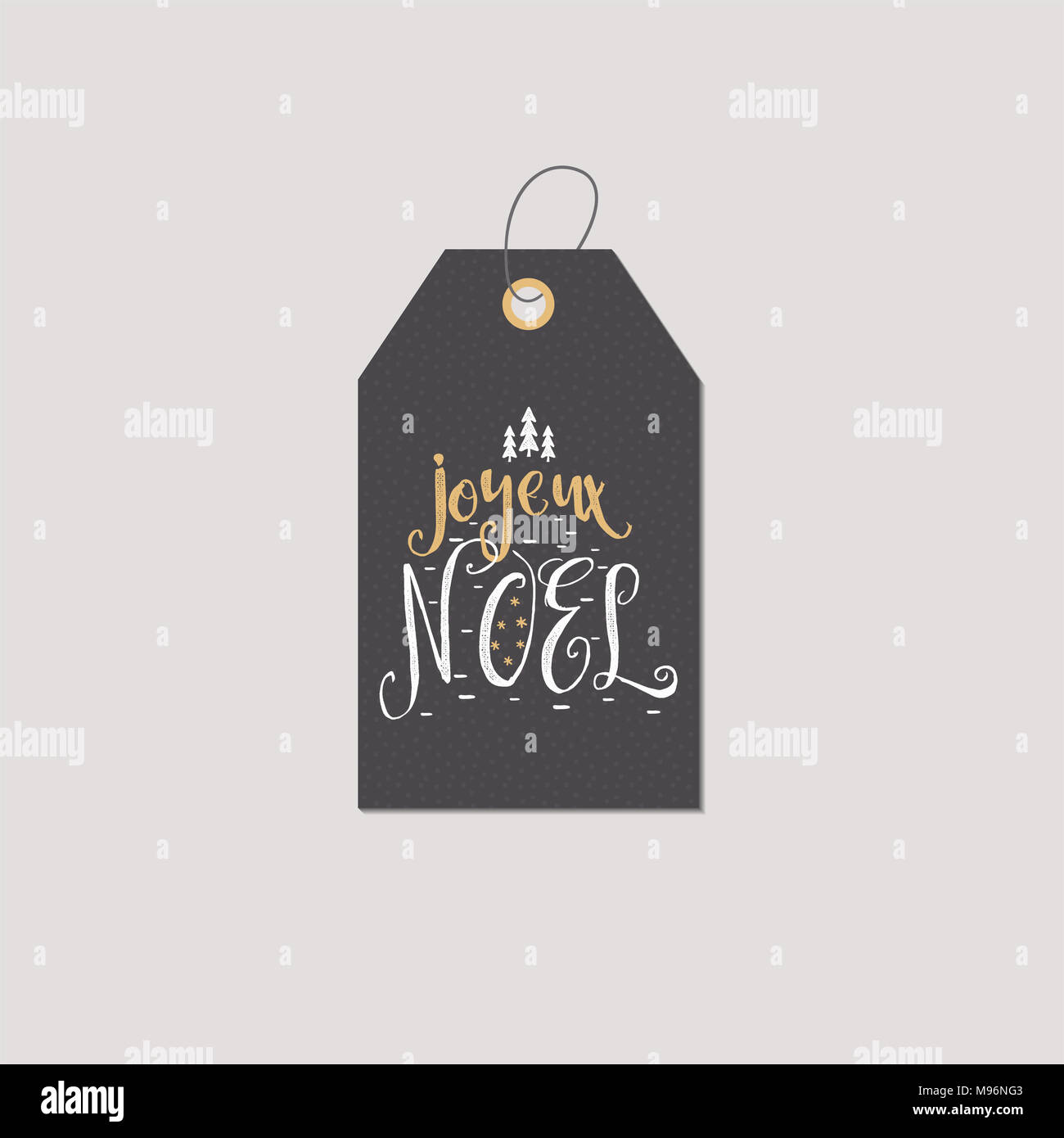 Christmas in French greeting. Joyeux Noel typography tag. Joyeux Noel ...
