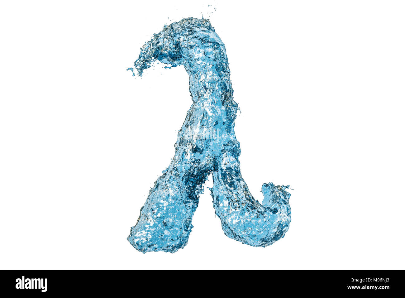 Water Greek letter lambda, 3D rendering isolated on white background ...