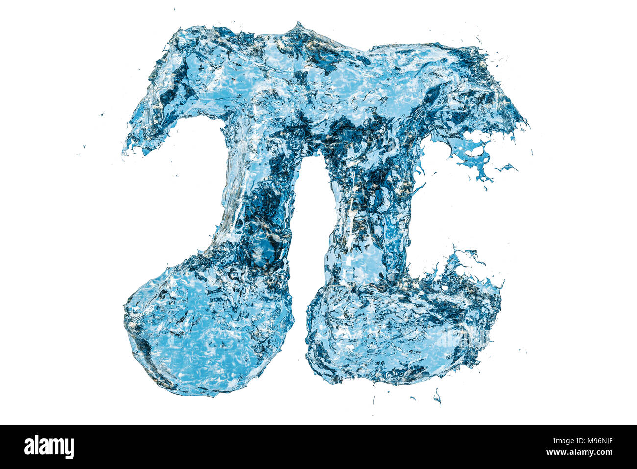 Water Greek letter Pi, 3D rendering isolated on white background Stock ...