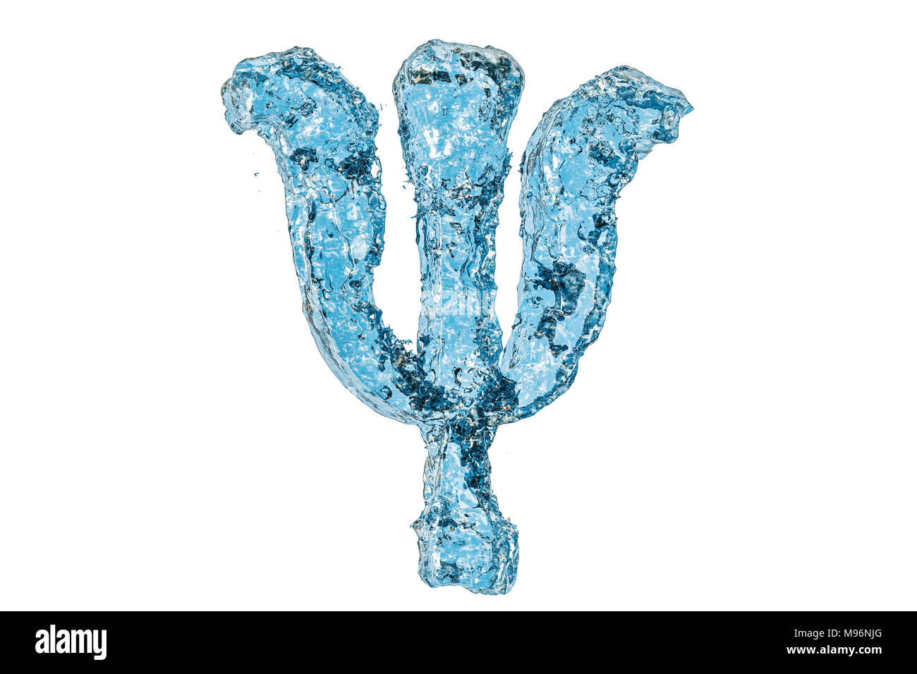 Water Greek letter psi, 3D rendering isolated on white background Stock ...
