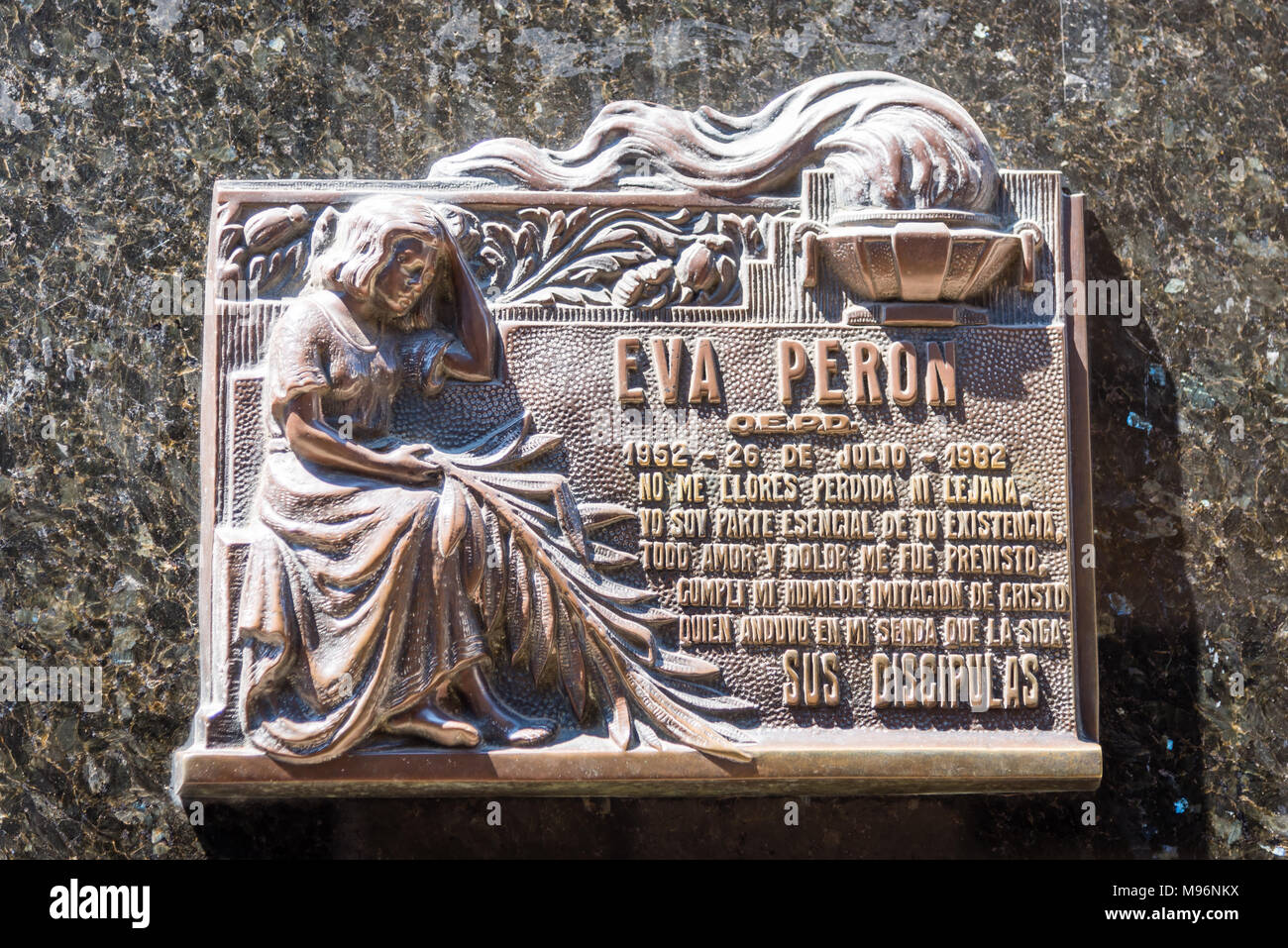 Eva Peron grave in La Recoleta Cemetery, Recoleta district, Buenos ...