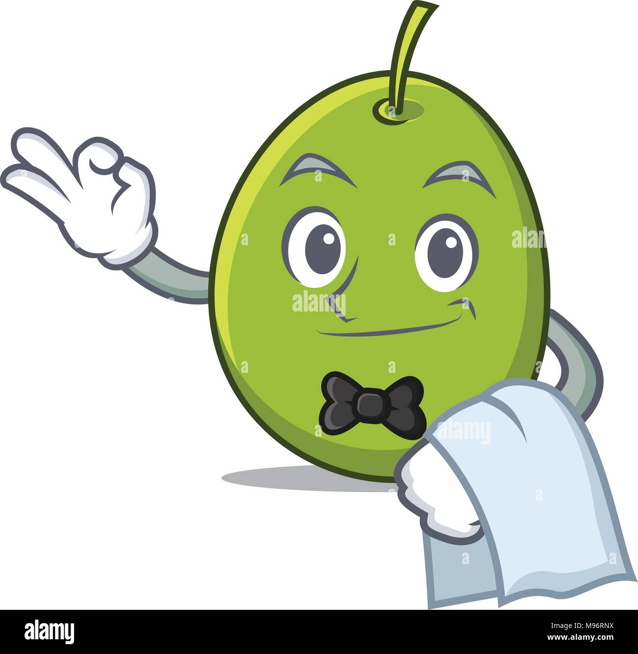 Waiter olive mascot cartoon style Stock Vector Image & Art - Alamy
