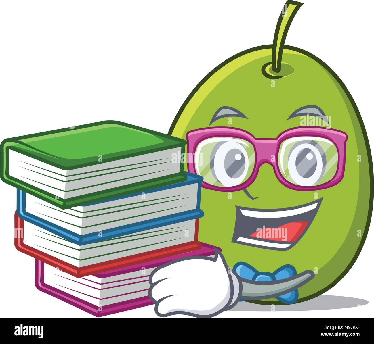 Student with book olive mascot cartoon style Stock Vector Image & Art ...