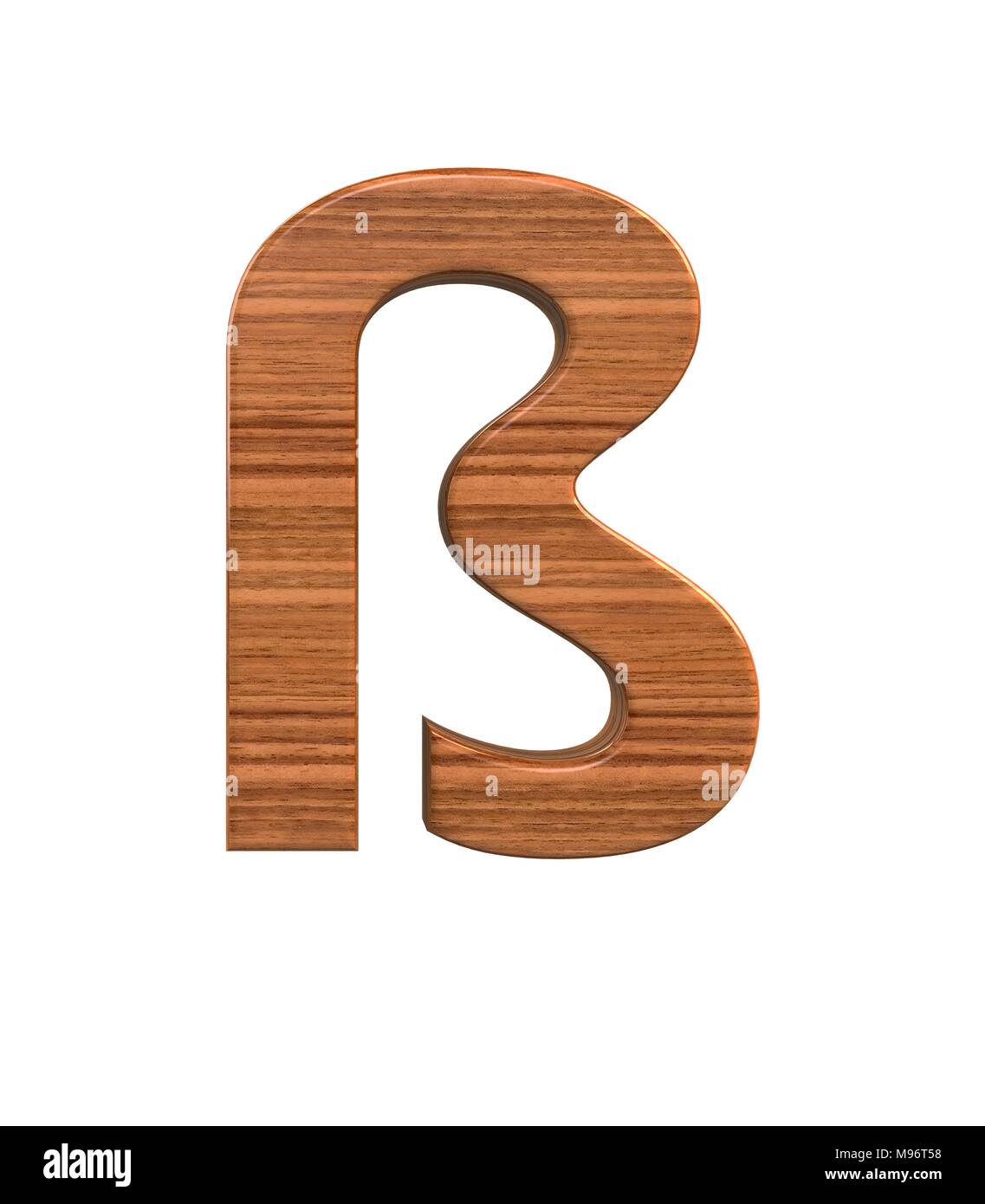 3D rendering Font Polished walnut special character ALT0223 Stock Photo - Alamy