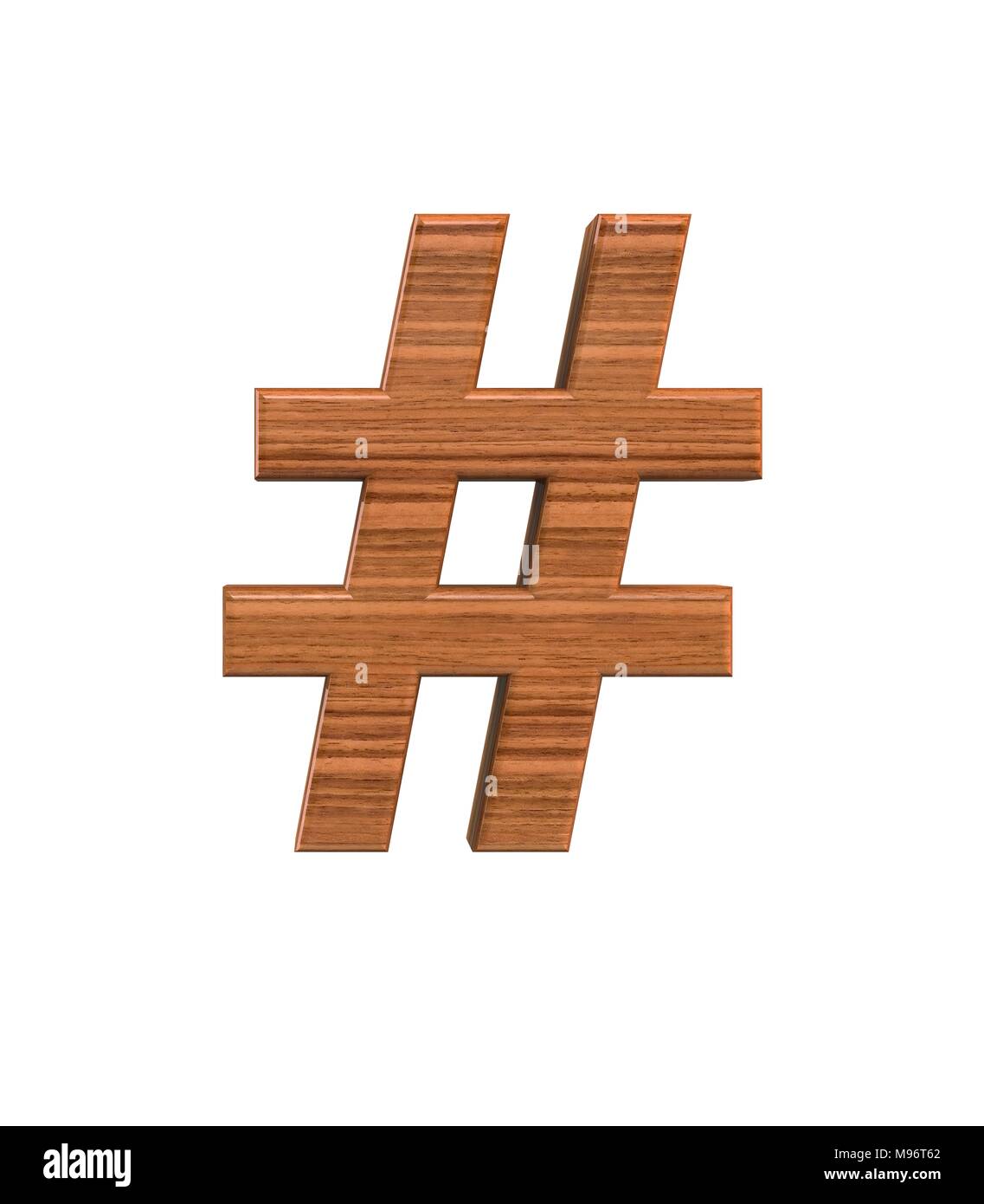 3D rendering Font Polished walnut special character ALT35 Stock Photo - Alamy