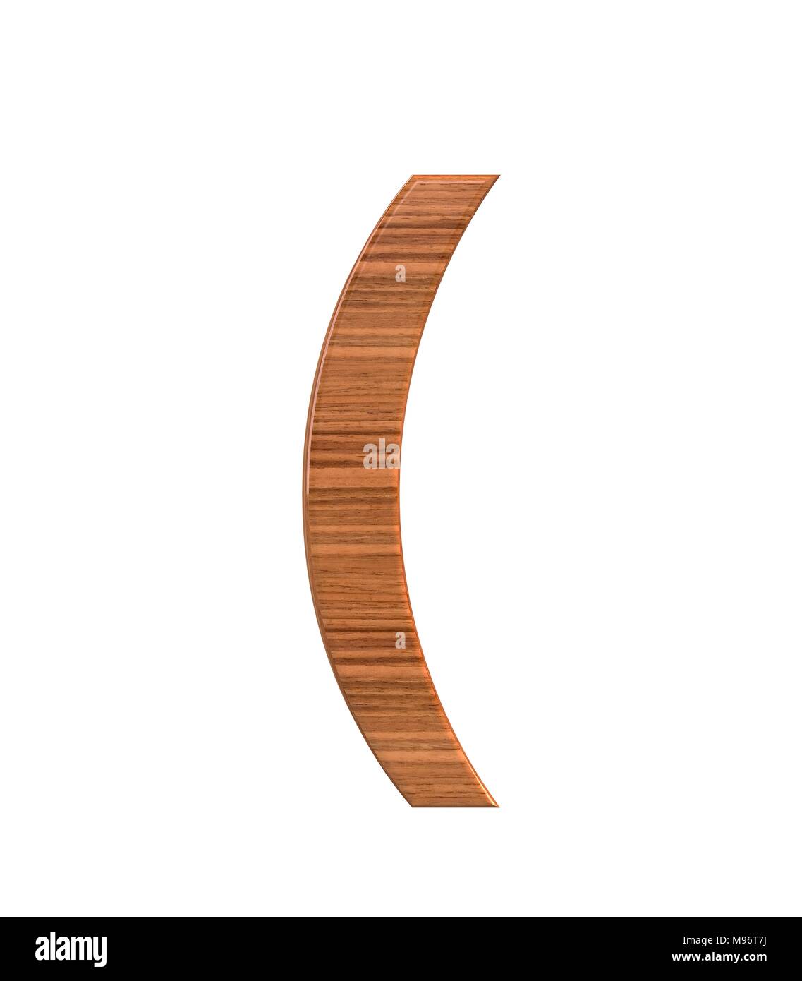 3D rendering Font Polished walnut special character ALT40 Stock Photo - Alamy
