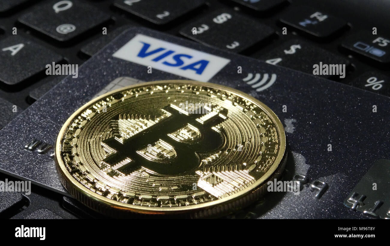 Bitcoin and Visa card Stock Photo - Alamy