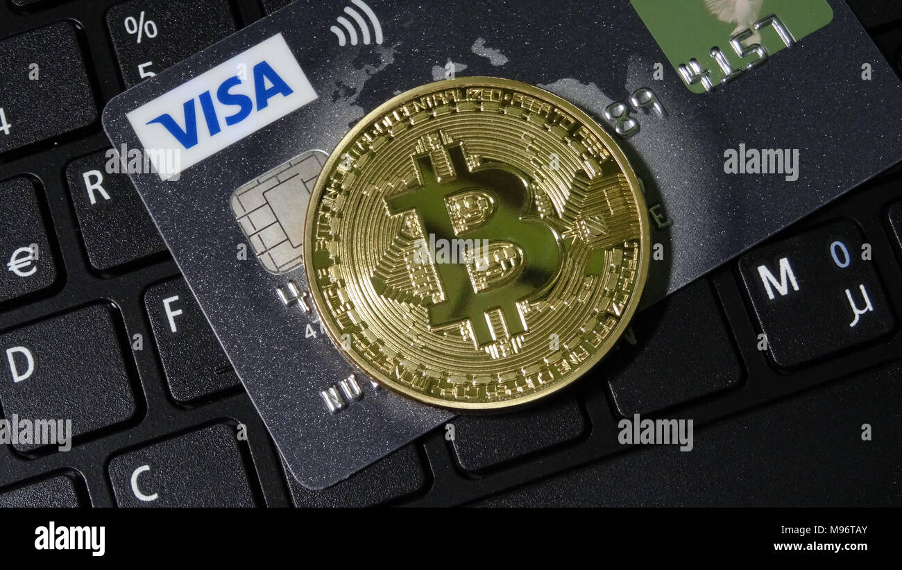 Bitcoin and VISA card Stock Photo - Alamy