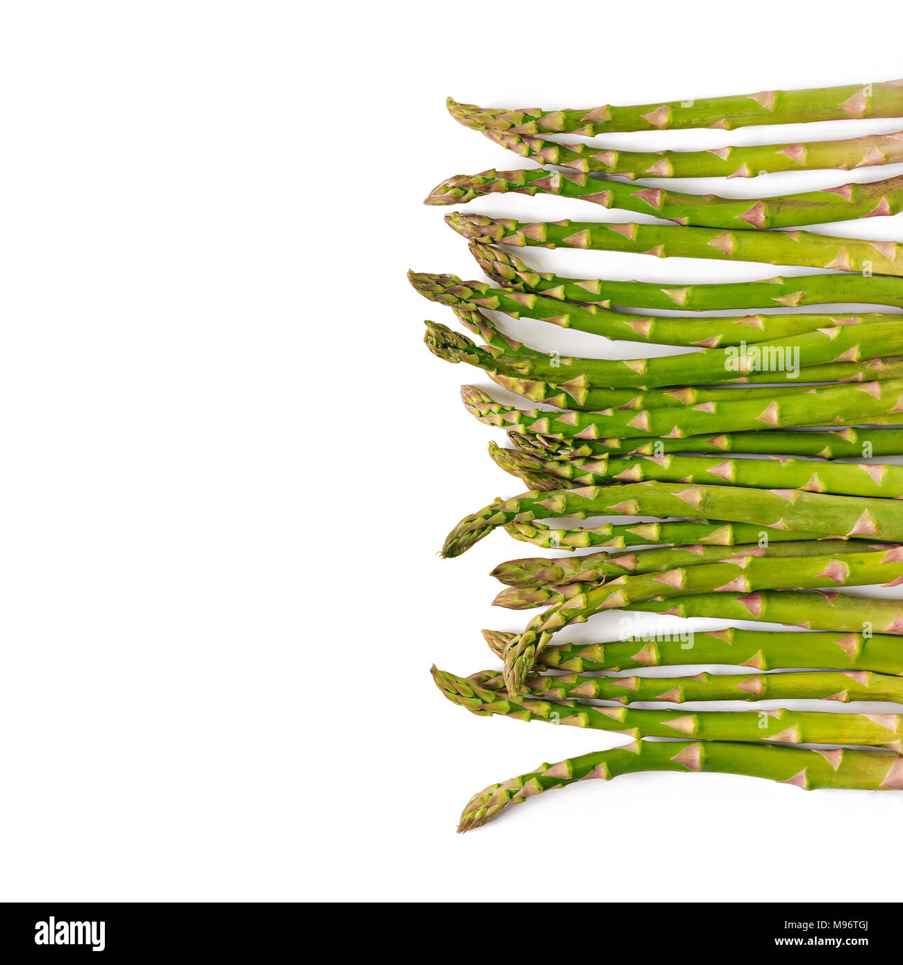 Background from isolated on white background asparagus. Top view Stock ...