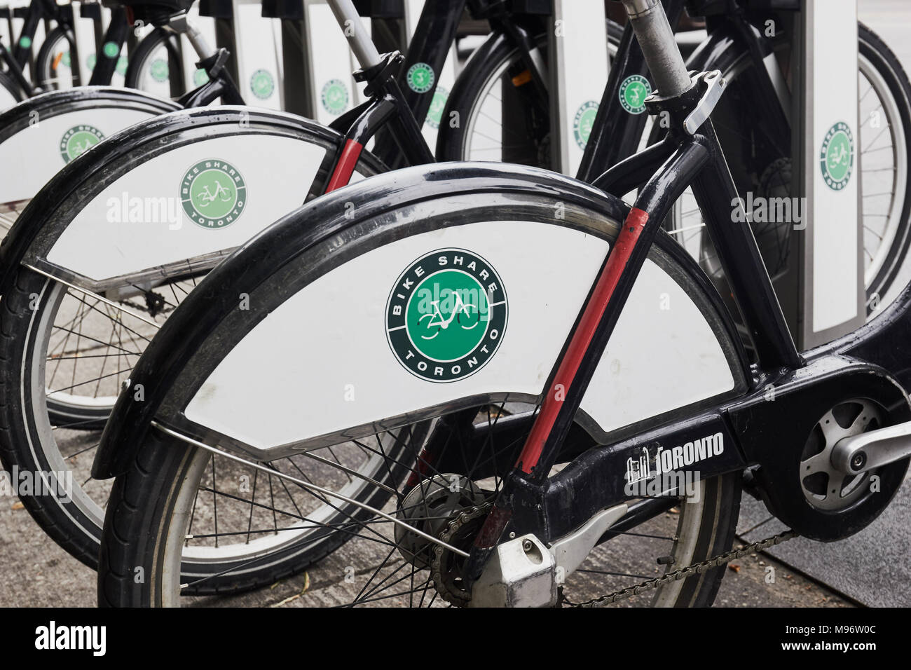 Bike Share Toronto bike station, Toronto, Ontario, Canada. Bicycle ...