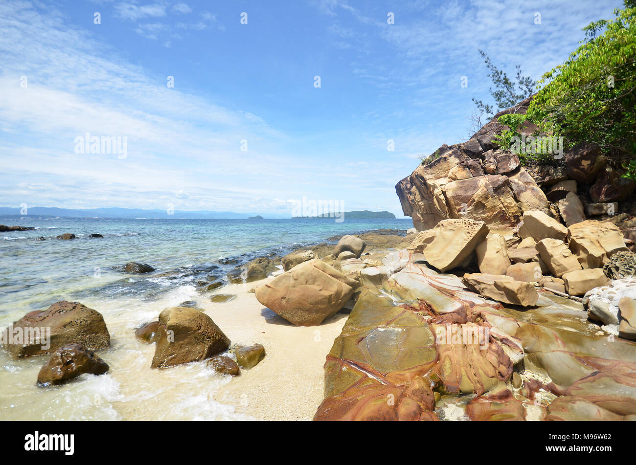 Beautiful sea view at Sapi island in Sabah Stock Photo - Alamy