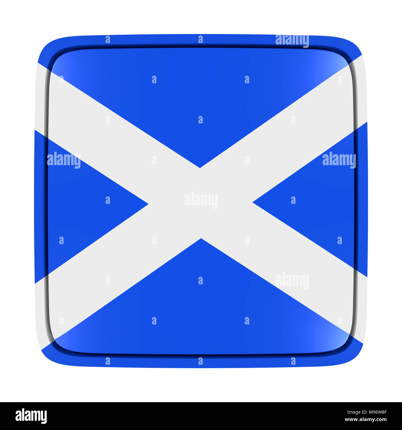 3d rendering of a Scotland flag icon. Isolated on white background ...