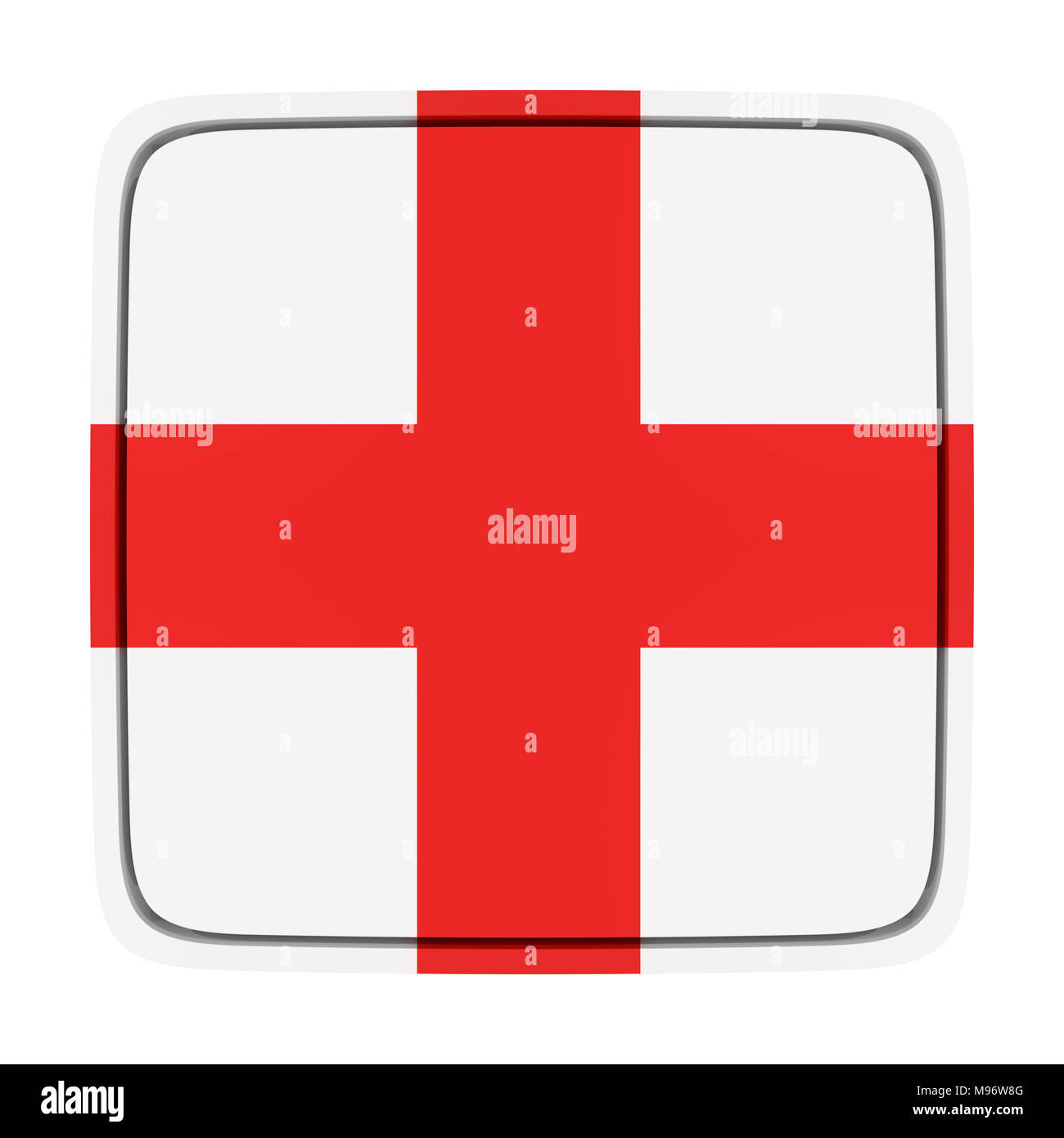 3d rendering of an England flag icon. Isolated on white background ...