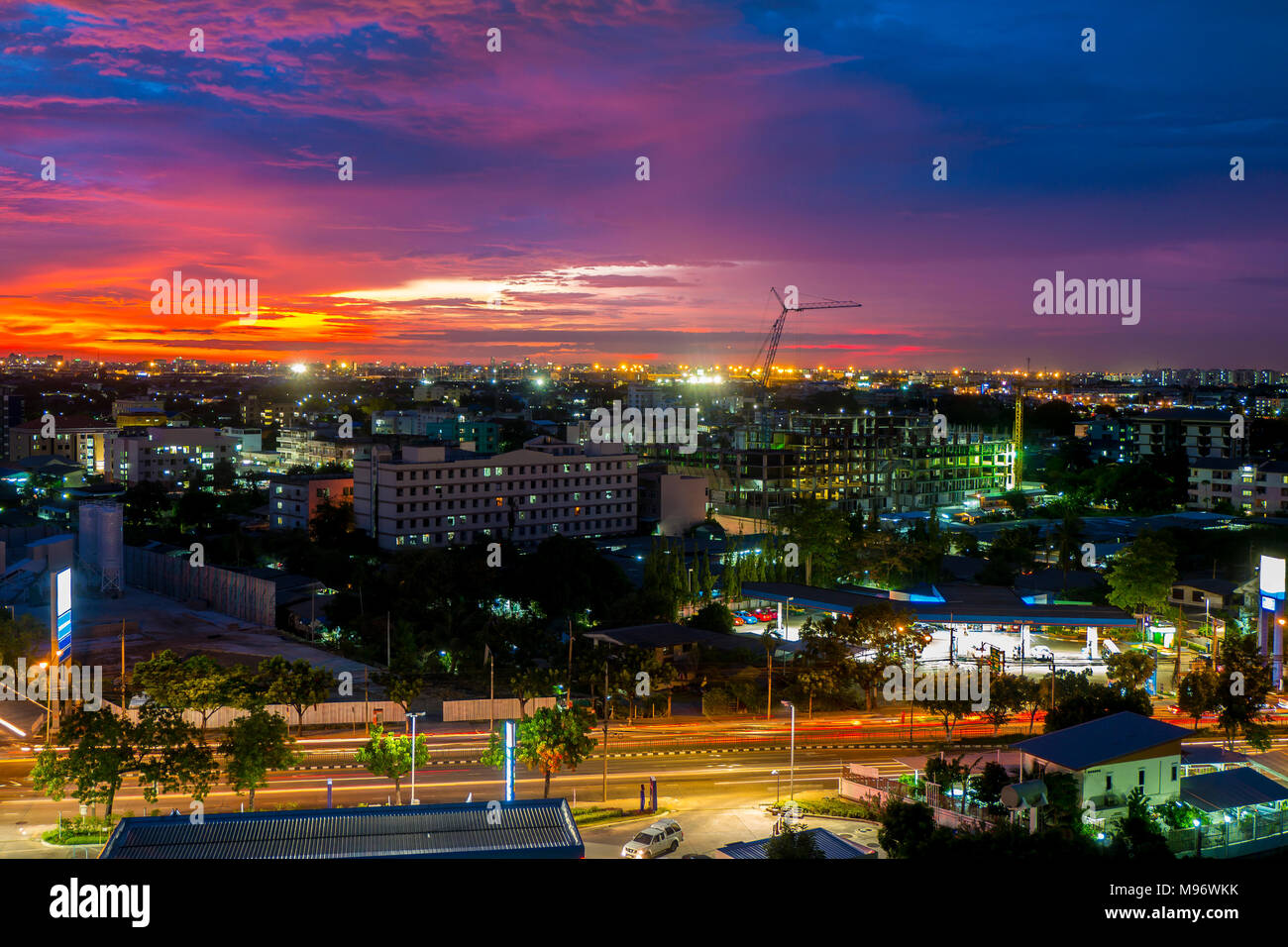 Twilight sky and city-scrape Stock Photo - Alamy