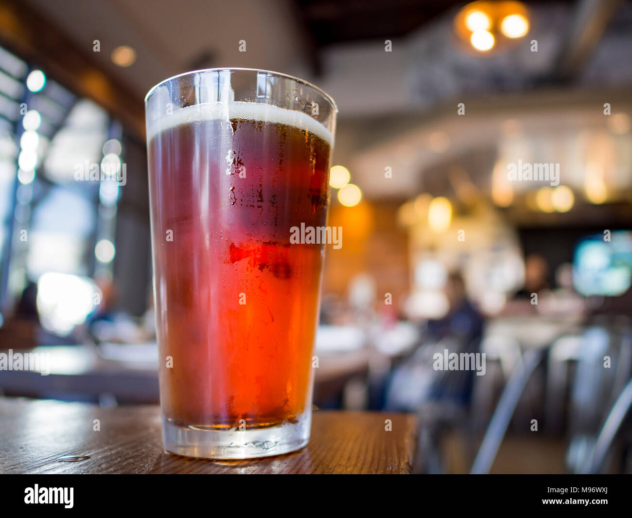 Close up shot of a glass of cold IPA beer, drink at Los Angeles Stock ...