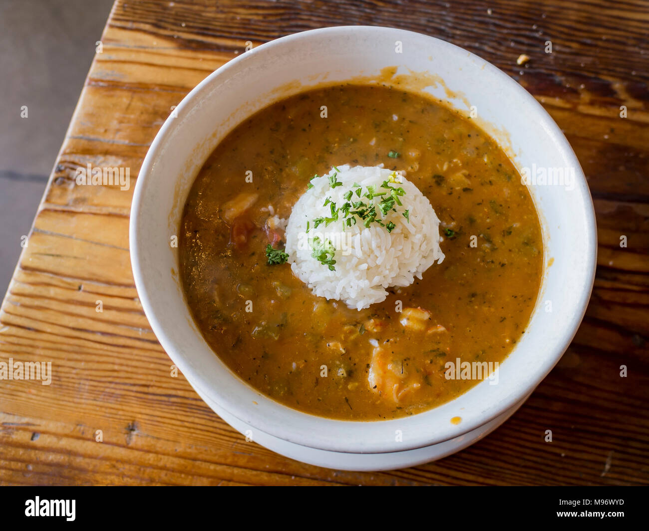 Delicious Cajun style gumbo seafood rice, ate at Los Angeles Stock ...