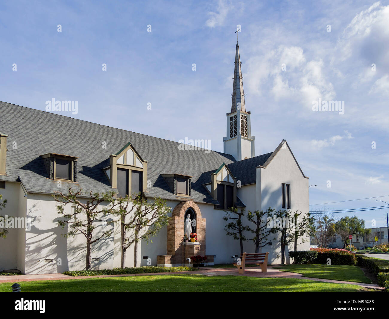 Exterior view of the Saint Bartholomew Catholic Church at Long Beach ...