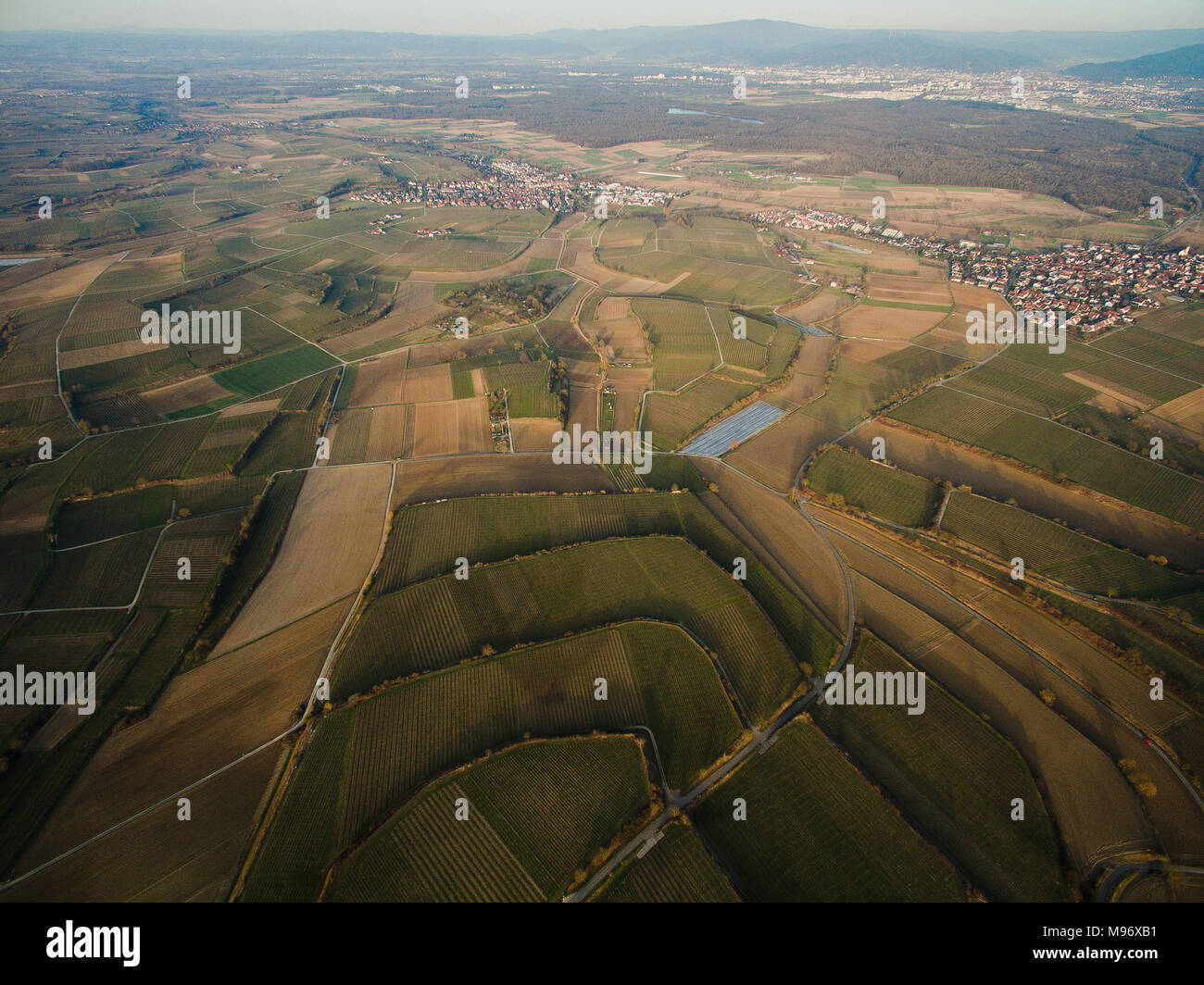 Aerial view of majestic landscape with city in Germany Stock Photo - Alamy