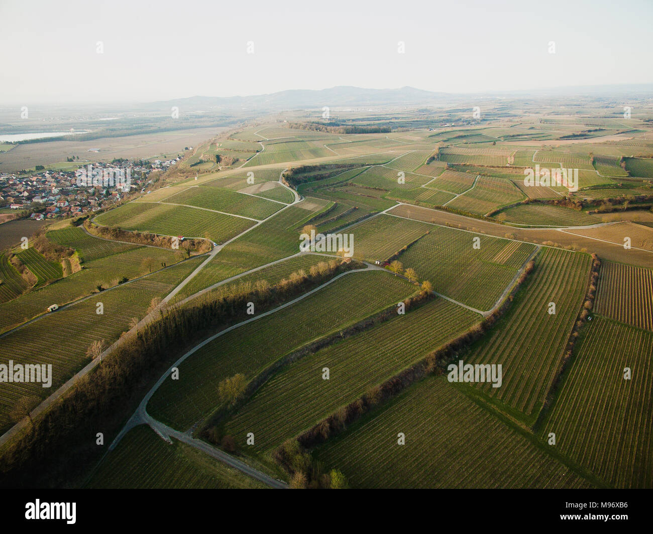 Aerial view of majestic landscape with green field, Germany Stock Photo ...