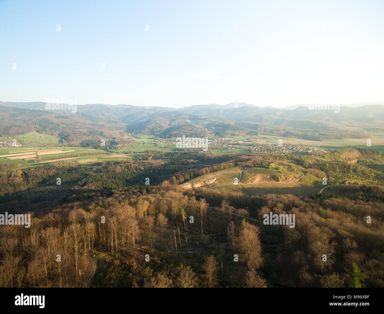 Aerial view of majestic landscape with forest, Germany Stock Photo - Alamy