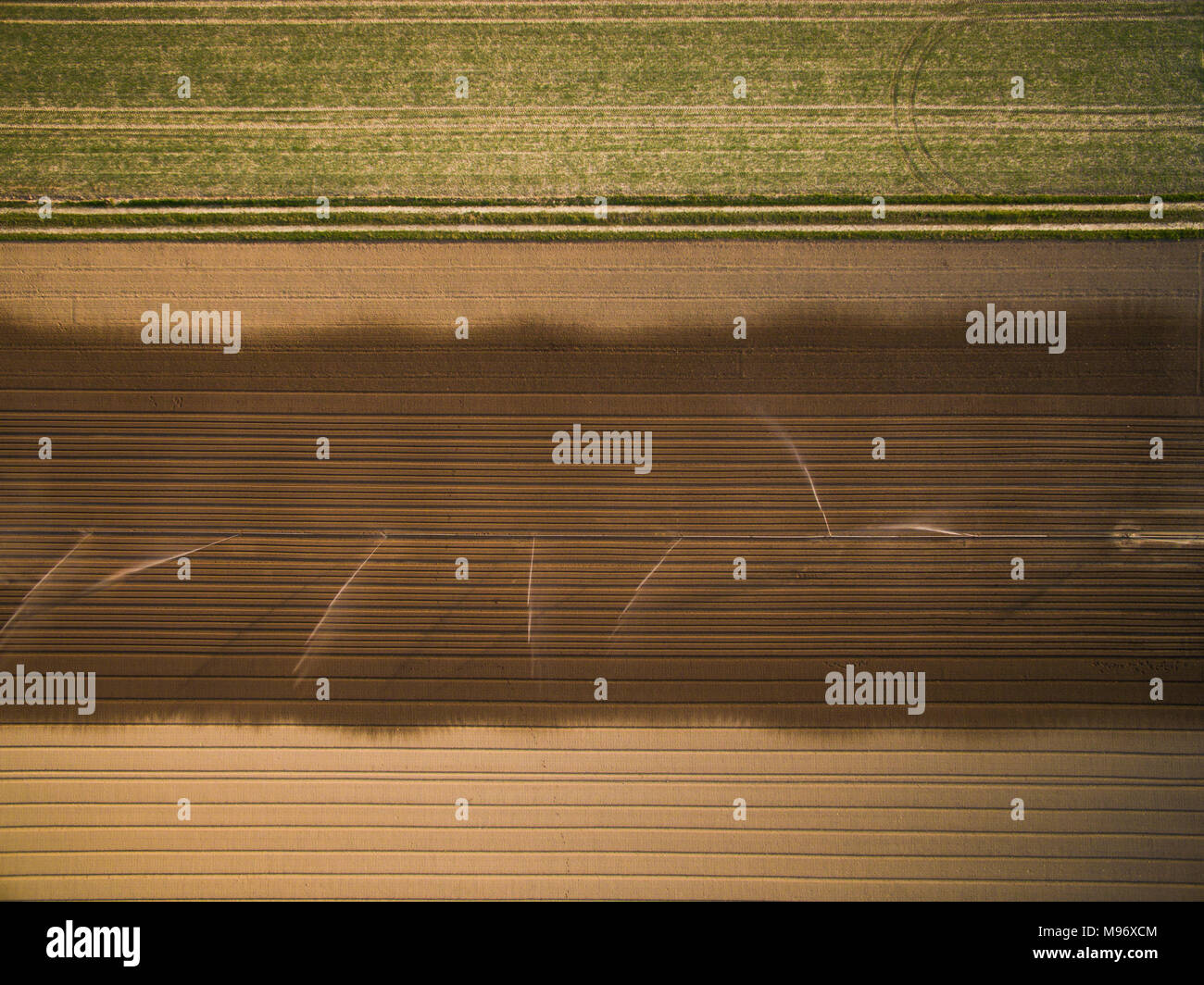 Aerial view of brown field with soil, Germany Stock Photo - Alamy