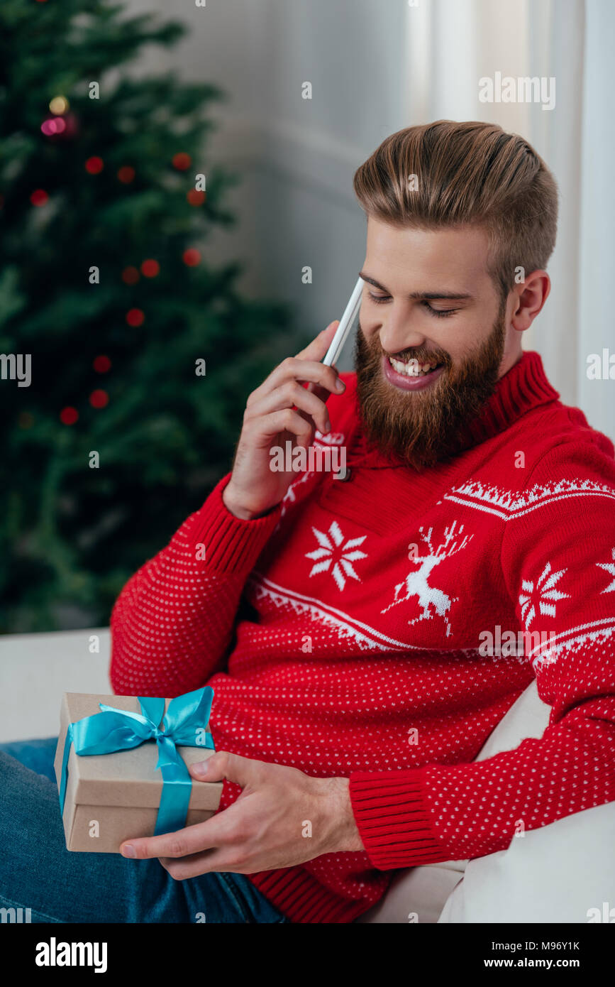 Happy man looking package hi-res stock photography and images - Alamy