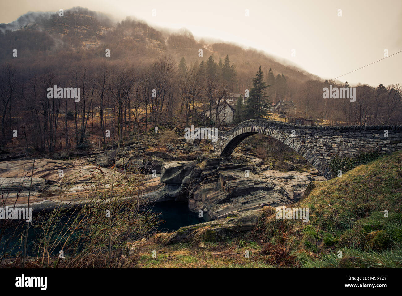 the round bridges of ticino italy Stock Photo - Alamy