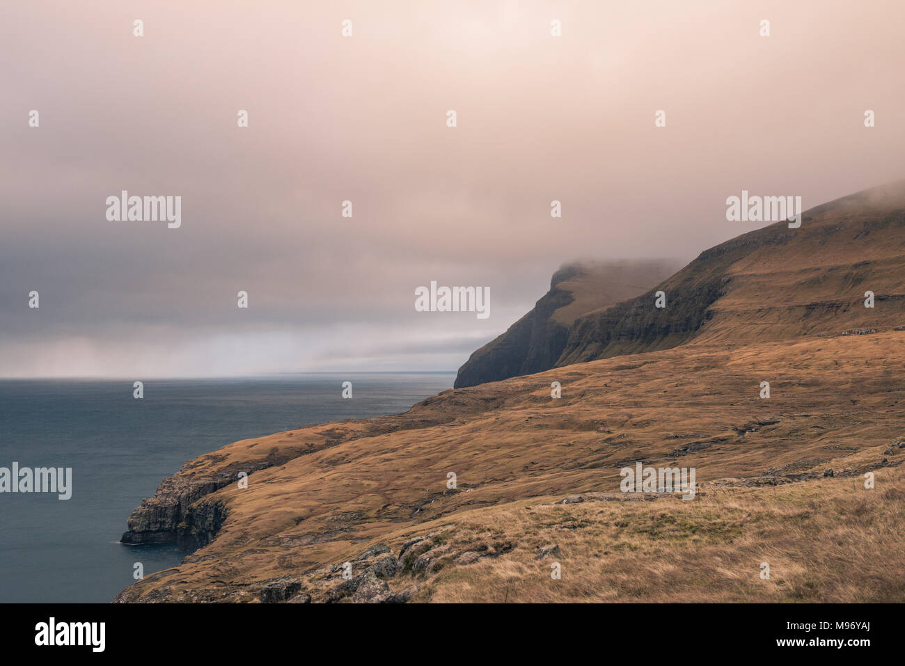 a field overlooking the cliffs in the faroe islands Stock Photo - Alamy