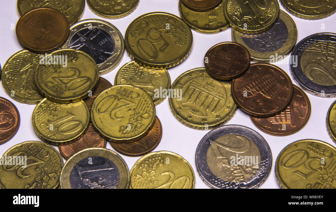Euro coins currency of the European union Stock Photo - Alamy