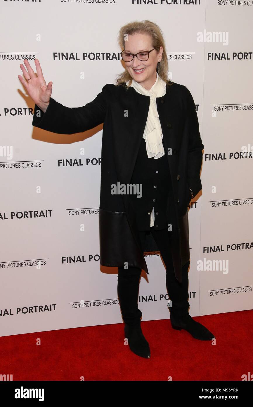New York, NY, USA. 22nd Mar, 2018. Meryl Streep at arrivals for Sony ...