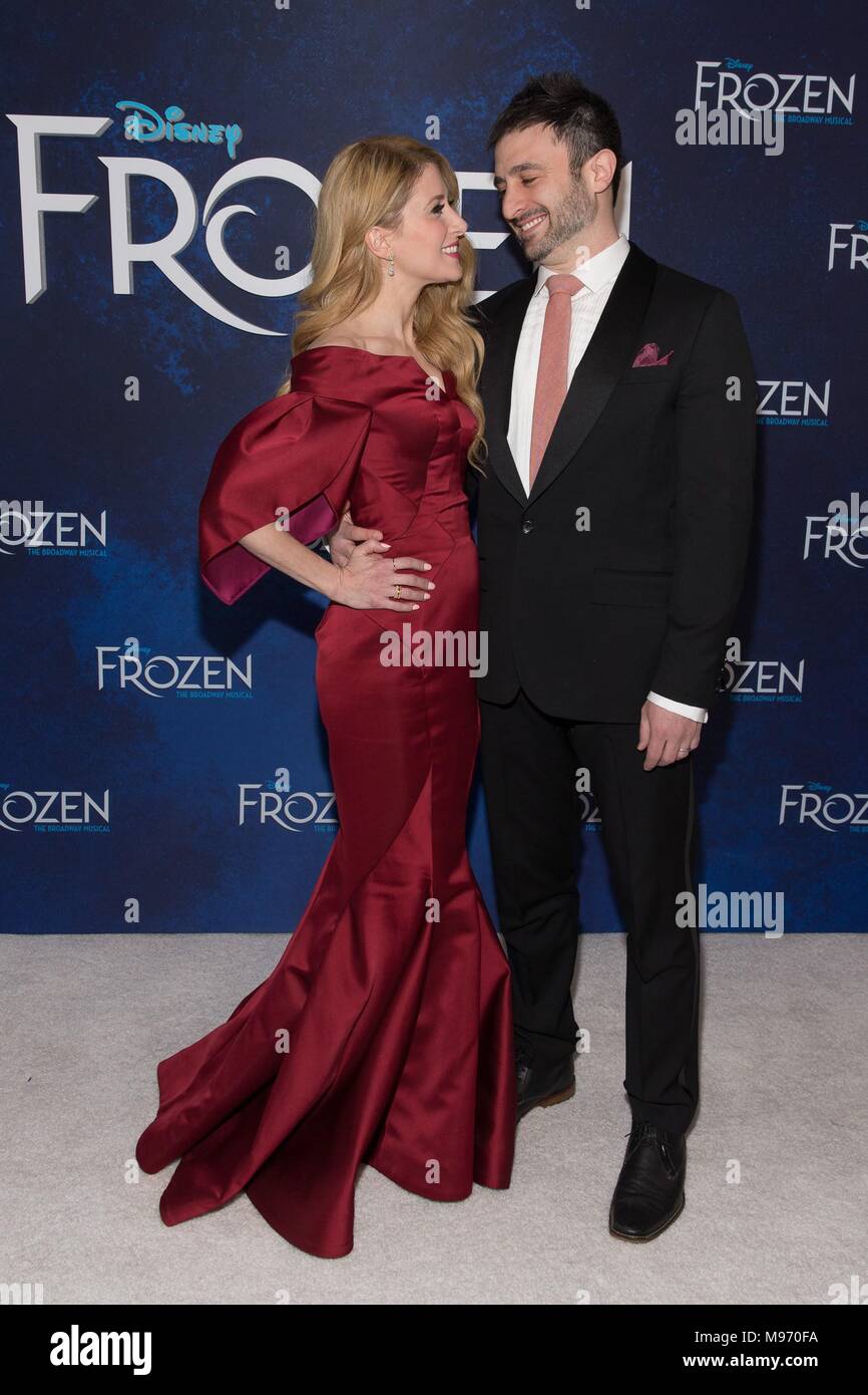 New York, NY, USA. 22nd Mar, 2018. Caissie Levy, David Reiser in ...