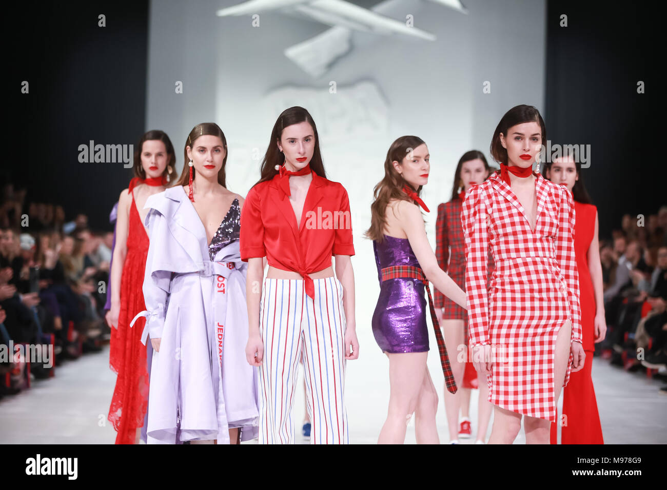 Zagreb, Croatia. 22nd Mar, 2018. Fashion model wearing clothes for ...
