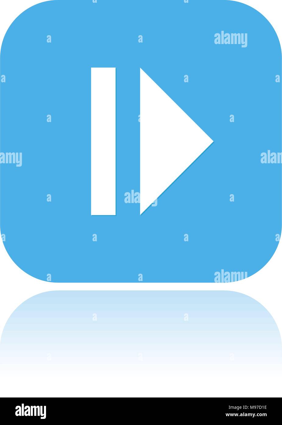 PAUSE icon. Blue square icon with reflection Stock Vector Image & Art ...