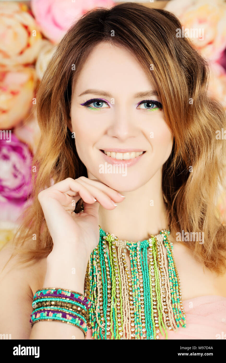 Beatuful young woman with european face. Beauty portrait Stock Photo ...