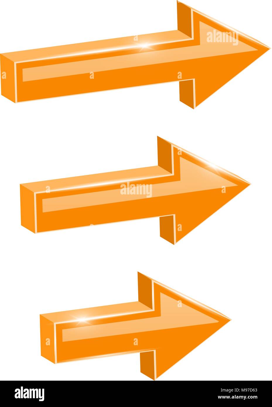 Orange straight arrows. Web 3d shiny icons Stock Vector Image & Art - Alamy