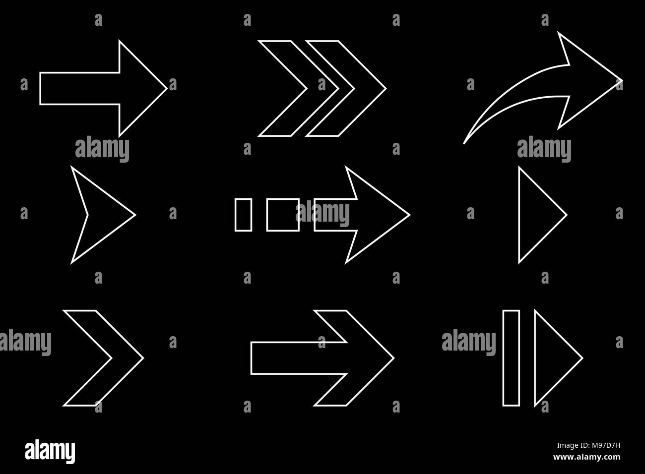 Black outline arrow hi-res stock photography and images - Alamy