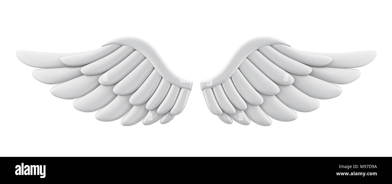 White Angel Wings Isolated Stock Photo - Alamy