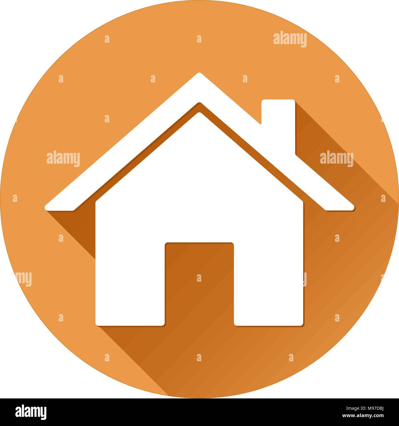 Home page icon. Orange round sign Stock Vector Image & Art - Alamy