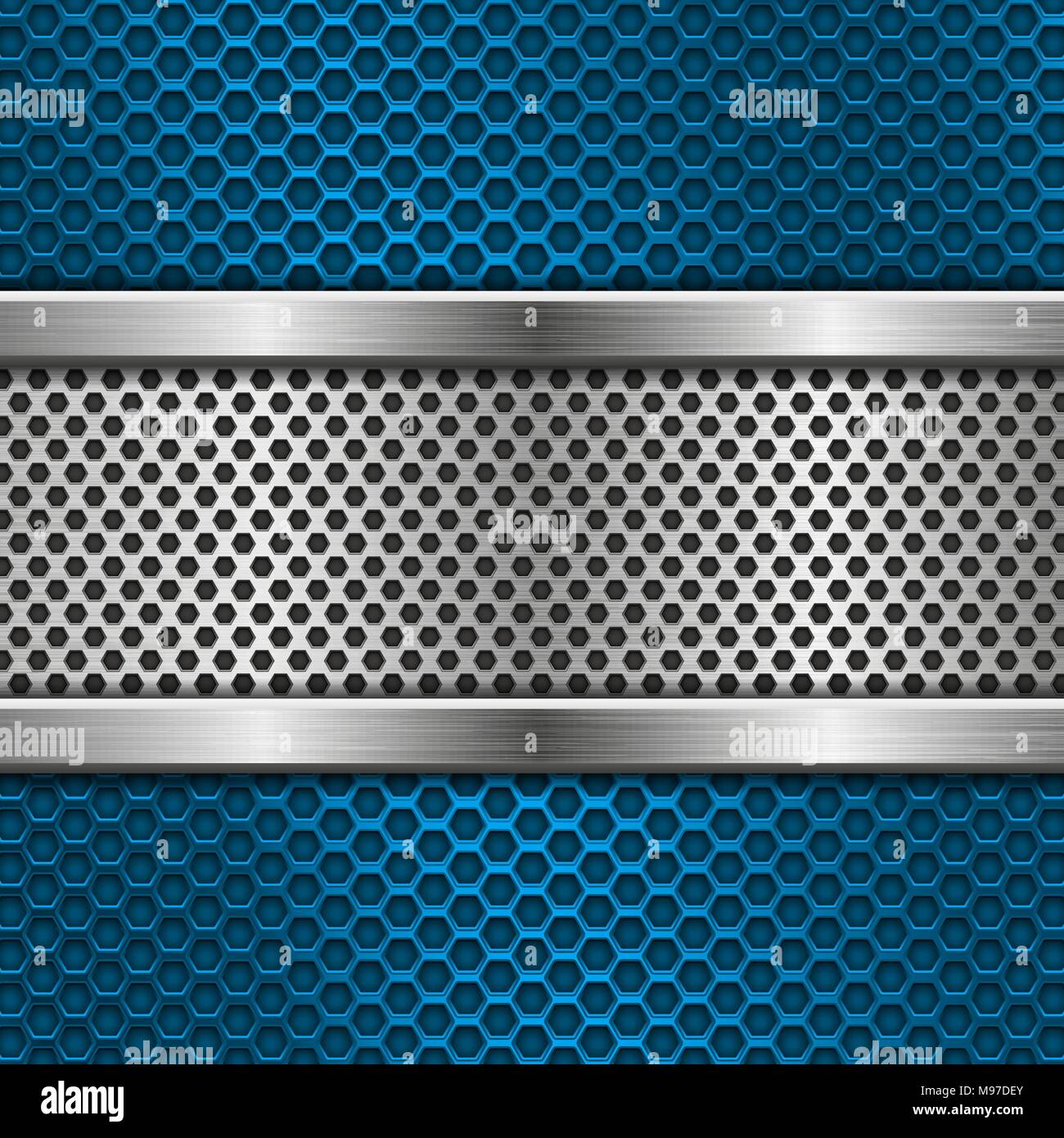 Blue metal perforated background Stock Vector Image & Art - Alamy