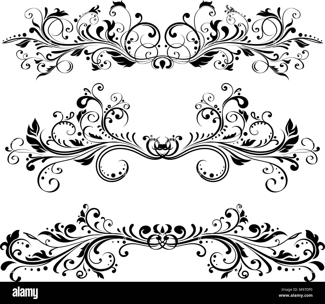 Vintage dividers. Floral decorative ornaments Stock Vector Image & Art ...