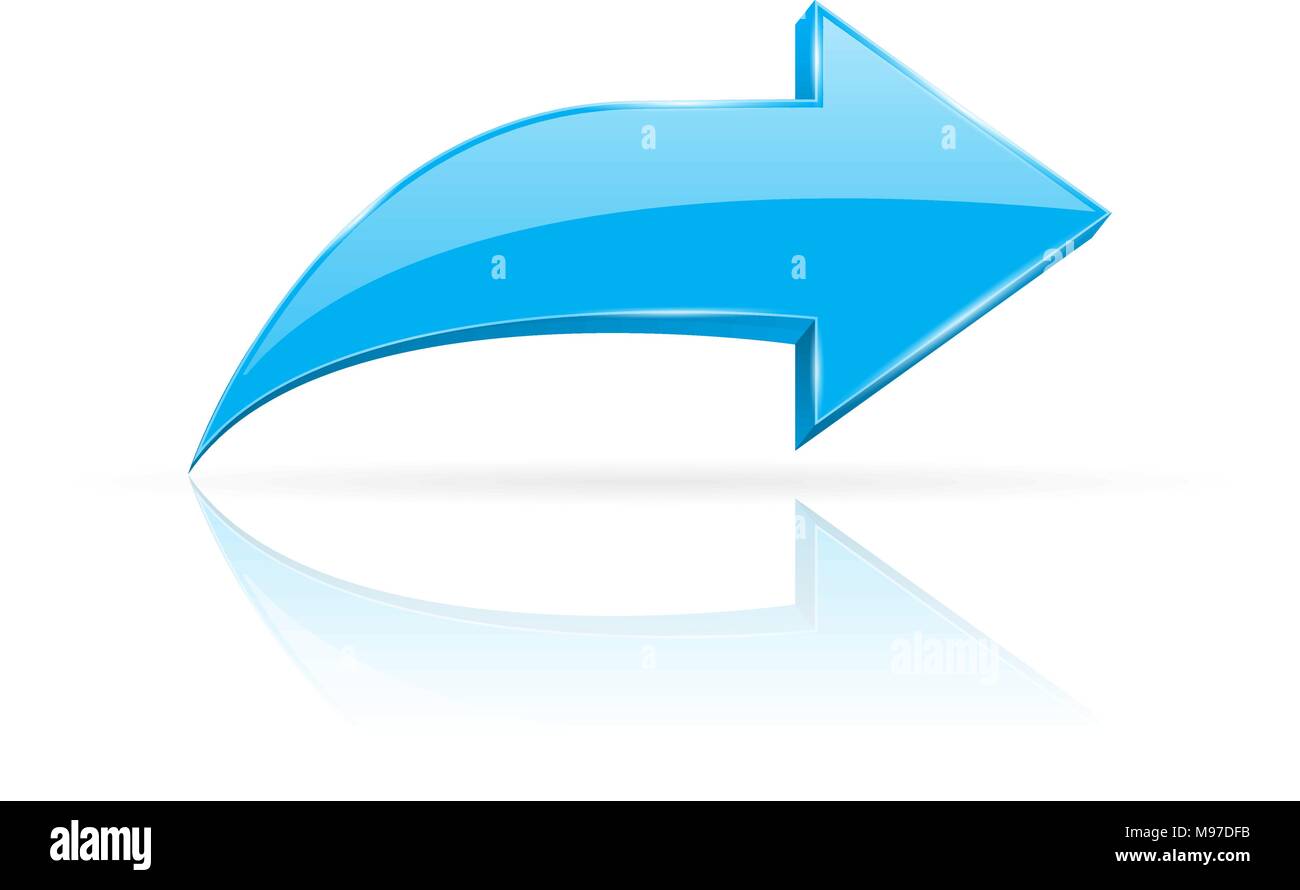 Blue 3d shiny arrow. Next web sign Stock Vector Image & Art - Alamy
