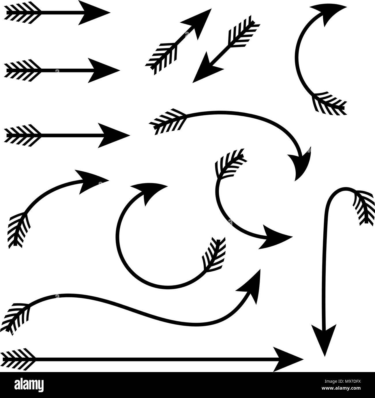 Black arrows set. Set of icons Stock Vector Image & Art - Alamy