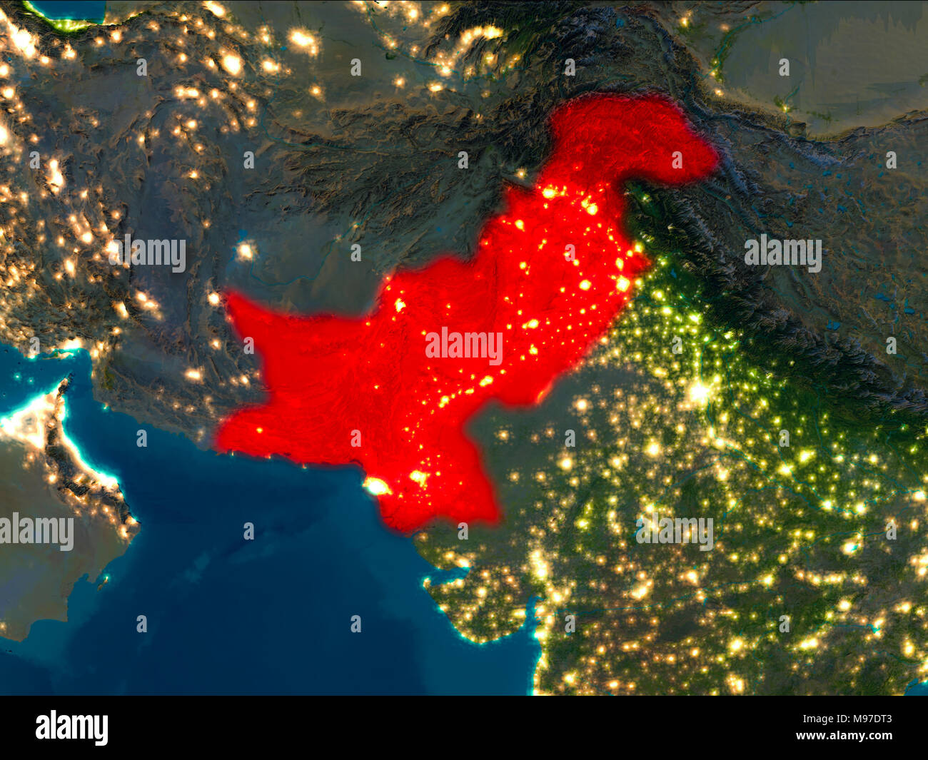 Satellite View Pakistan Country High Resolution Stock Photography and ...