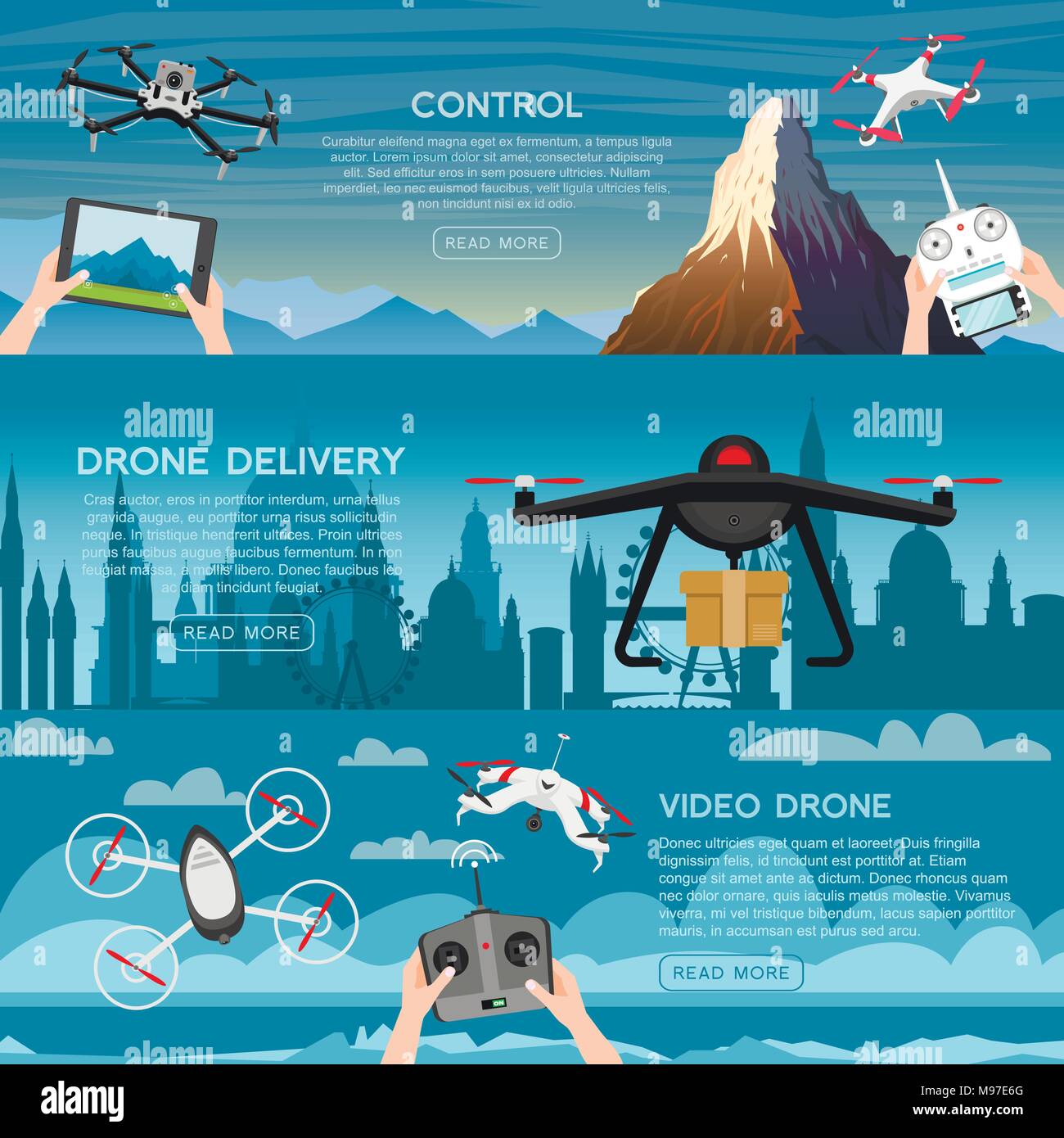 Modern air drones for card and remote control. Video and photo and ...